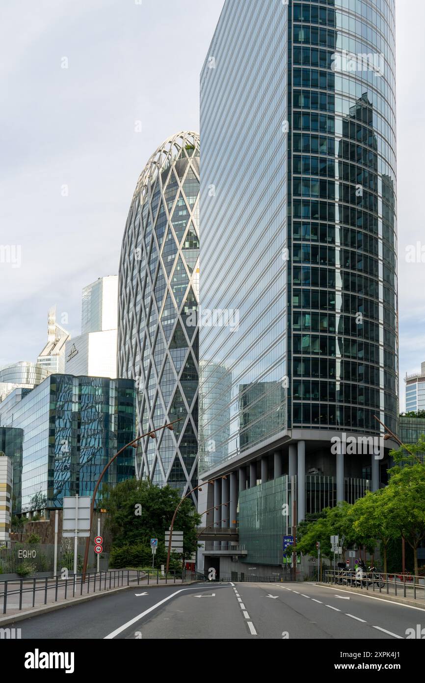 Paris, France - August 4, 2024: Modern office buildings Tour D2 and ...