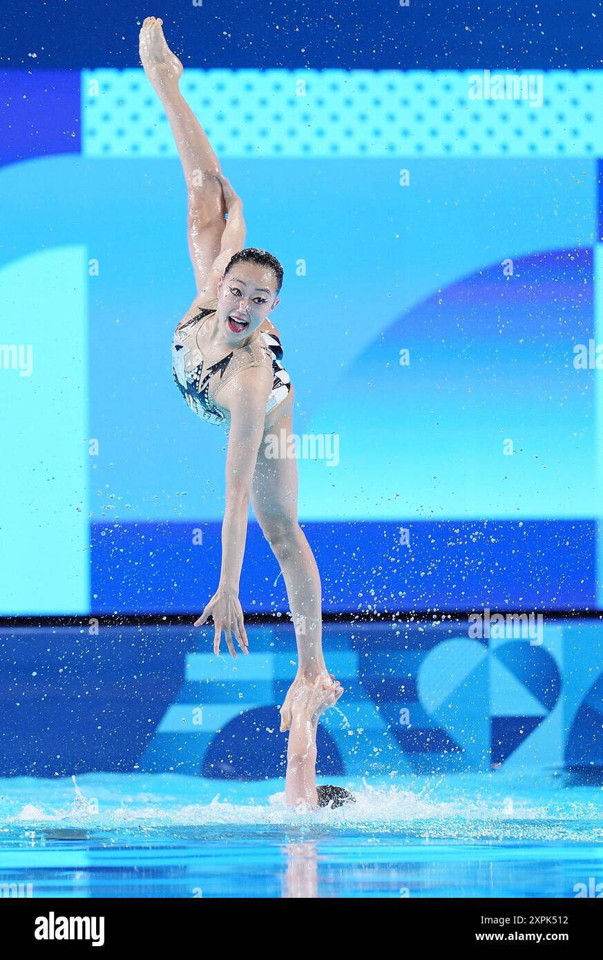 Saint Denis. 6th Aug, 2024. Team Japan compete during the team free ...