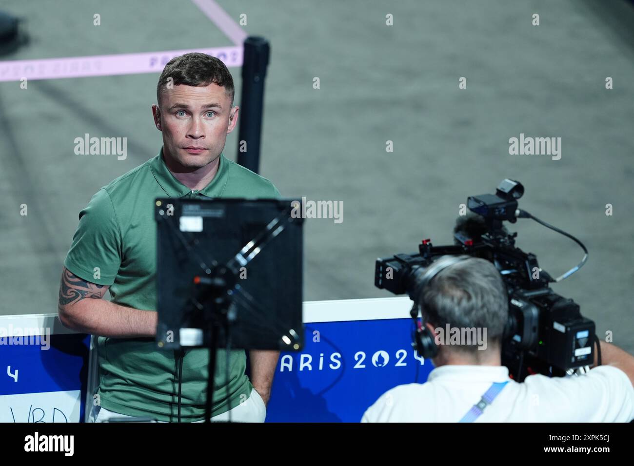 Former Boxer Carl Frampton in attendace at Roland-Garros Stadium on the ...