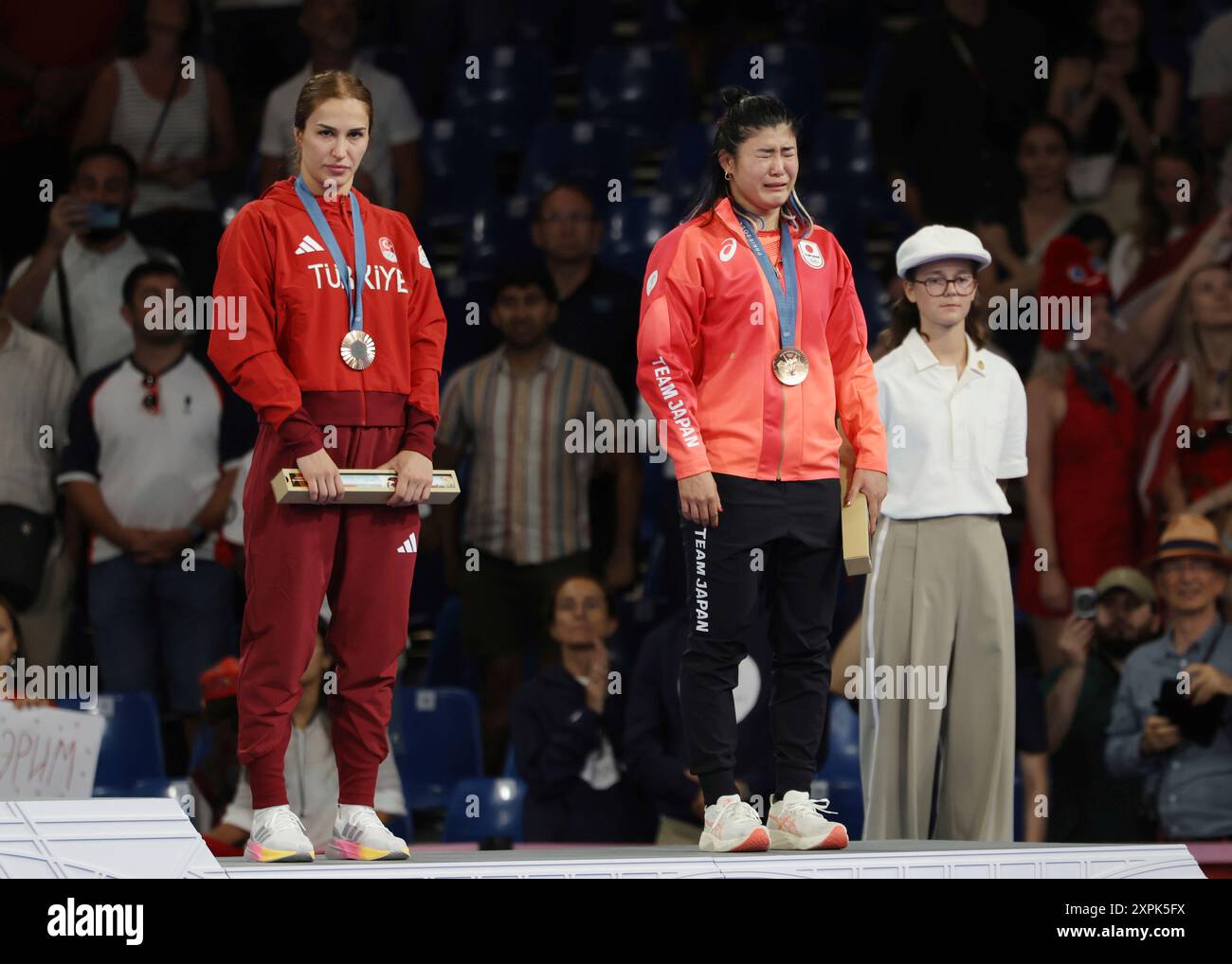 Türkiye's CAVUSOGLU TOSUN Buse and Japan's OZAKI Nonoka, bronze, attend ...
