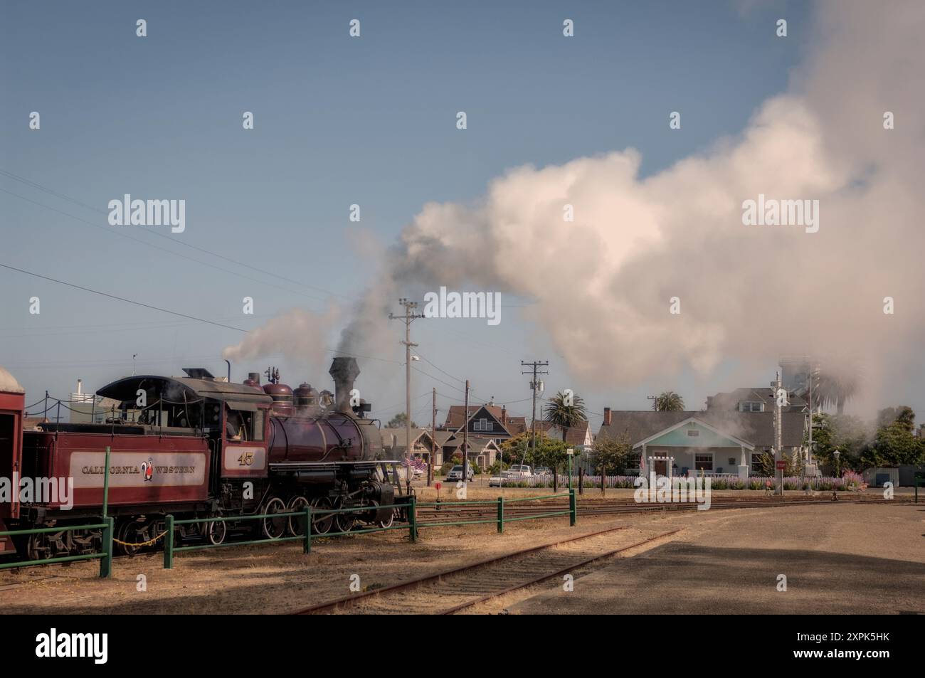 USA, California, Mendocino County, The California Western Railroad,the Skunk Train, is a ...
