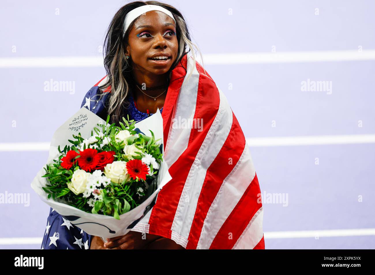 Brittany Brown of United States celebrate victory during Women's 200m ...