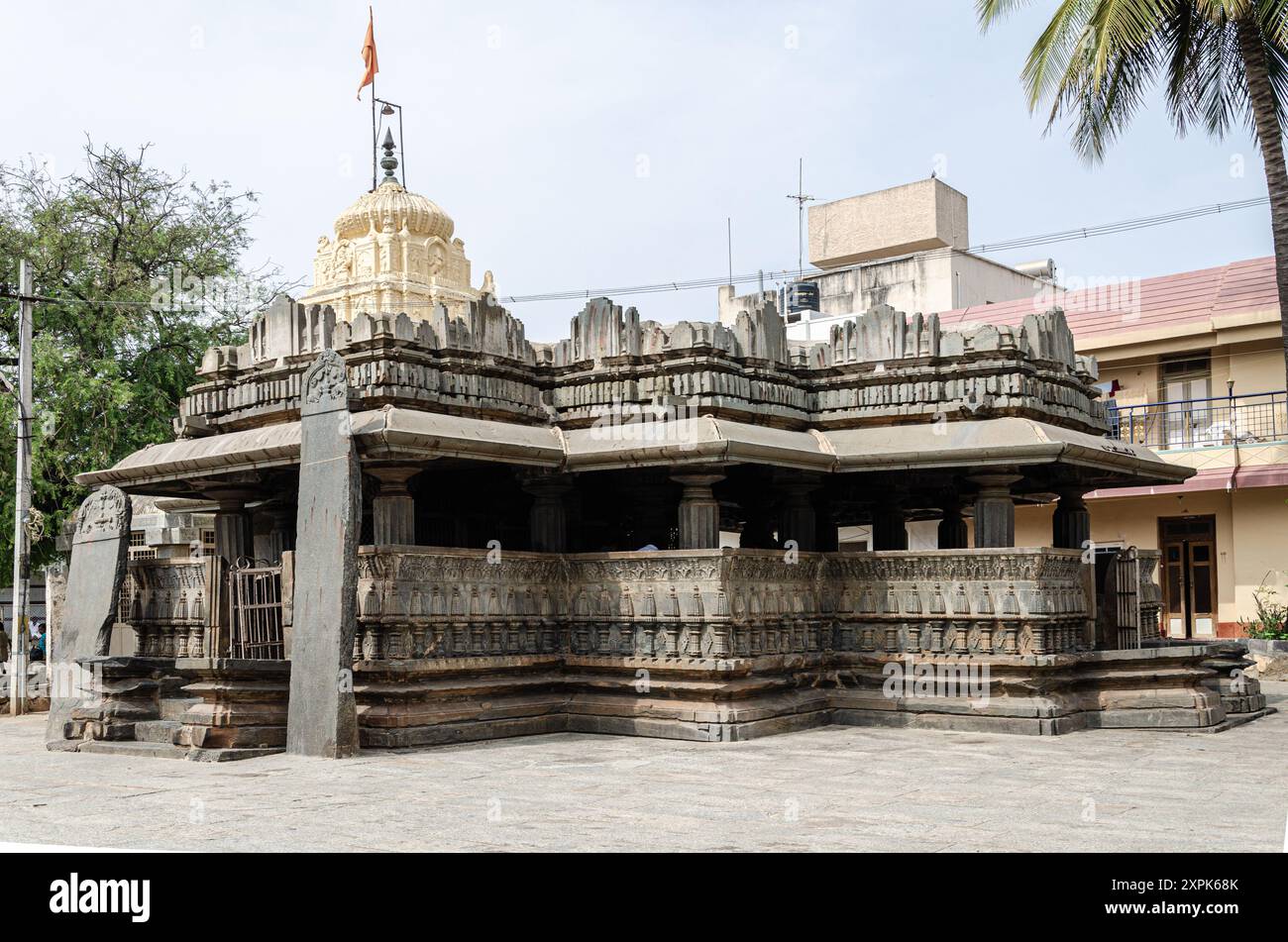 Portion of the Harihareshwara Temple at Harihar in Karnataka state ...
