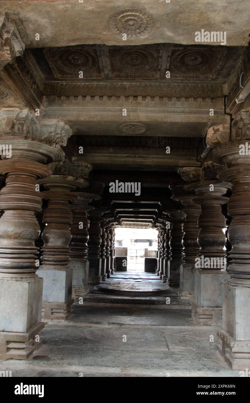 Portion of the Harihareshwara Temple at Harihar in Karnataka state ...