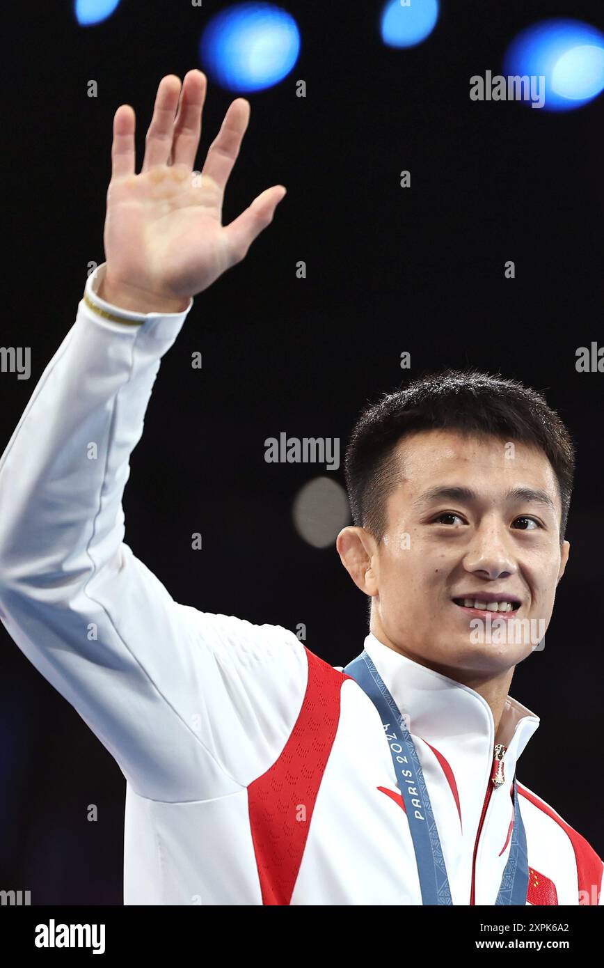 Paris, France. 6th Aug, 2024. Silver medallist Cao Liguo of China ...