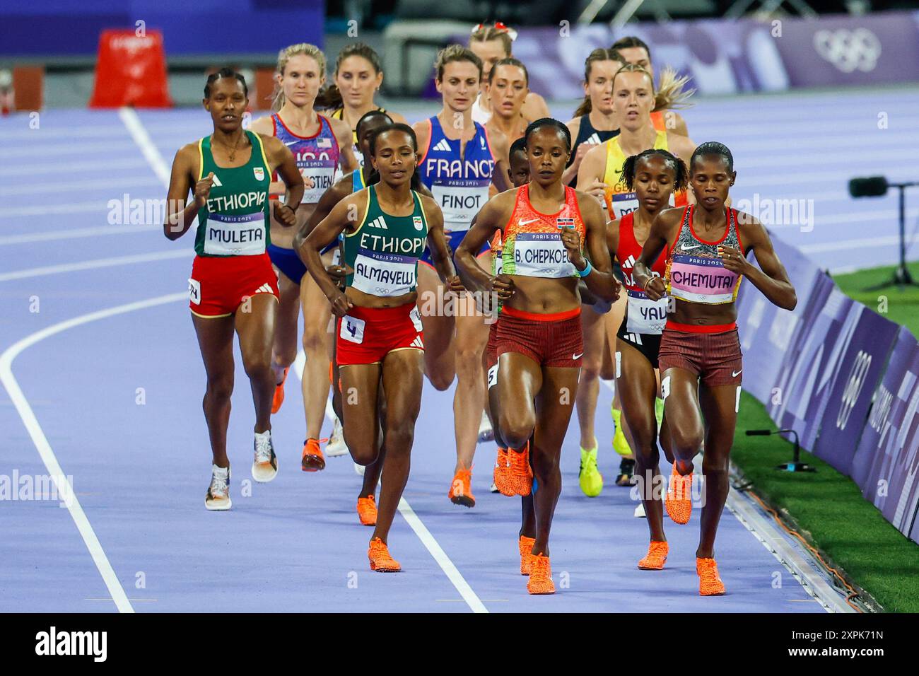 Sembo Almayew of Ethiopia and Beatrice Chepkoech of Kenya compete ...