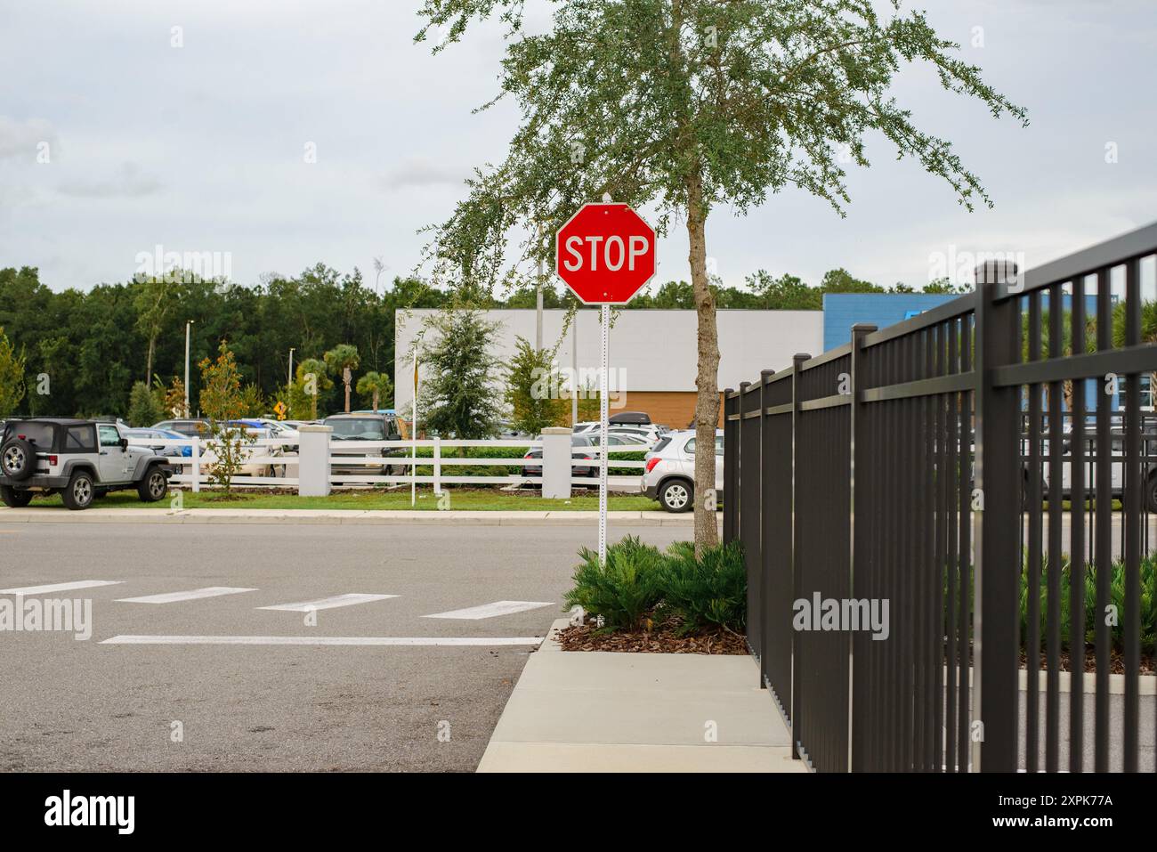 parking lot at home with a STOP sign Stock Photo - Alamy