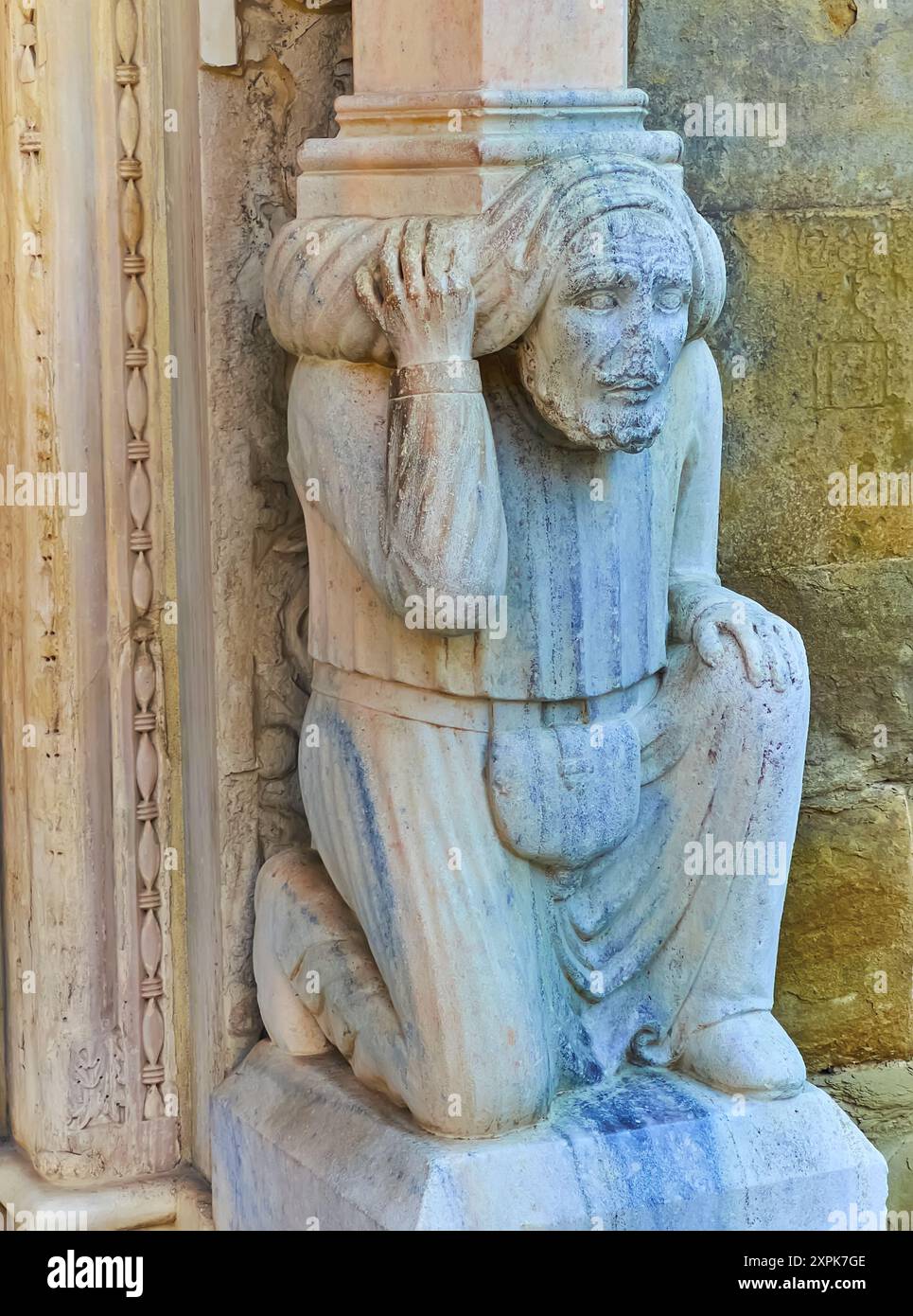 The ancient male Telamon sculpture of Porta dei Leoni Bianchi, Basilica ...