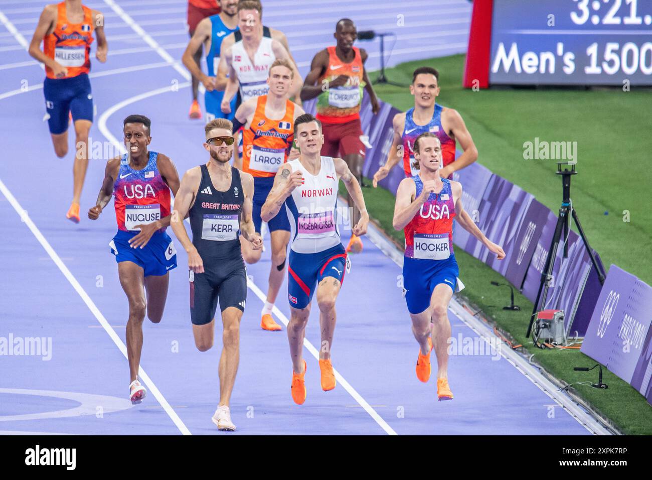 Cole Hocker (USA) Gold medal, Josh Kerr (GBR) Silver medal, Yared ...