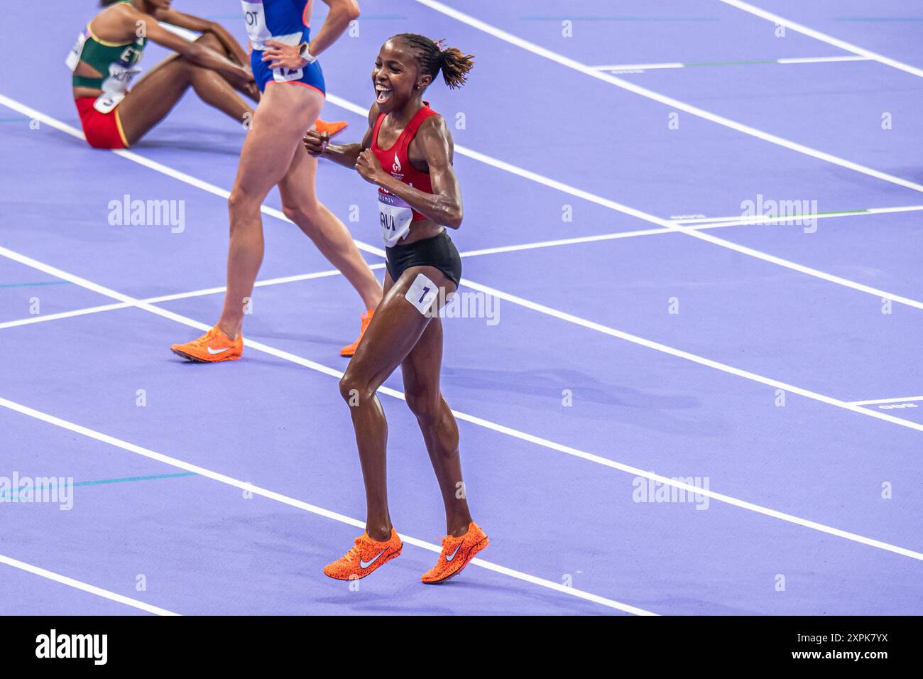Winfred Yavi (BRN) Gold medal, Athletics, Women's 3000m Steeplechase Final during the Olympic ...