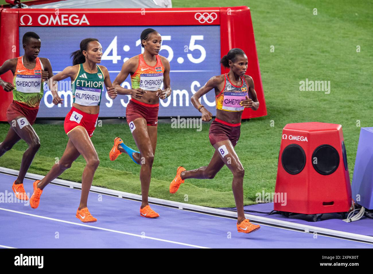 Peruth Chemutai (UGA), Beatrice Chepkoech (KEN), Sembo Almayew (ETH), Athletics, Women's 3000m ...