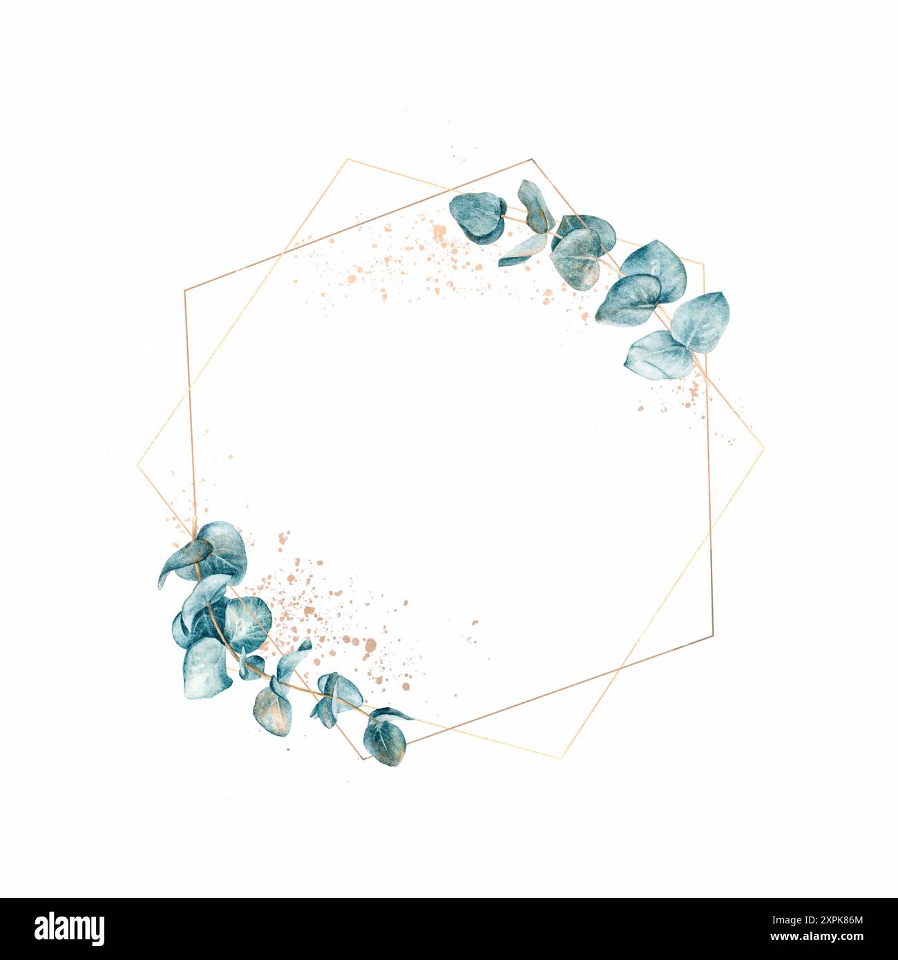 An Elegant Floral Watercolor Border Design Featuring Luxurious Gold ...