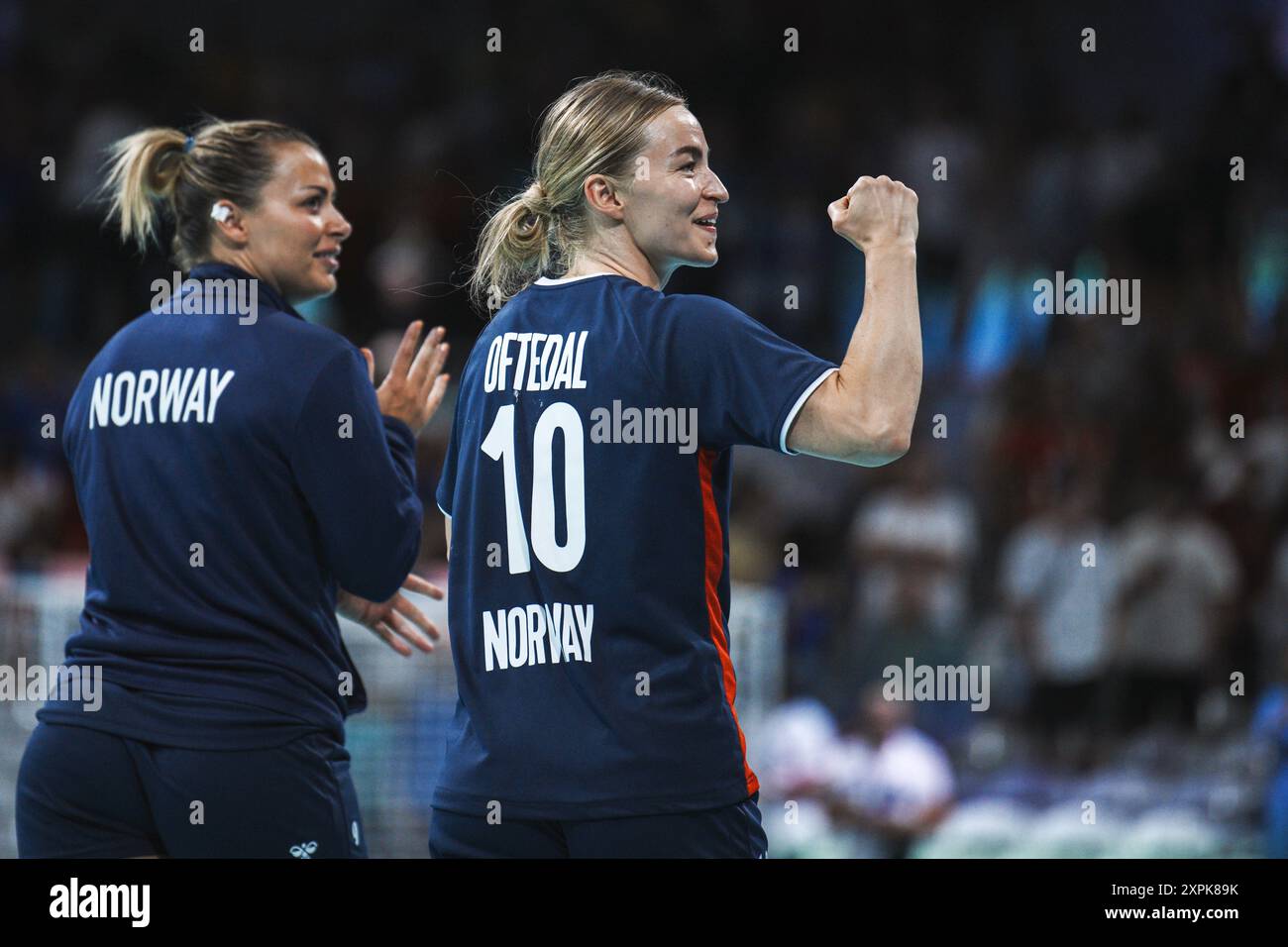 Lille, France 20240806. Stine Bredal Oftedal after the quarter-final in ...