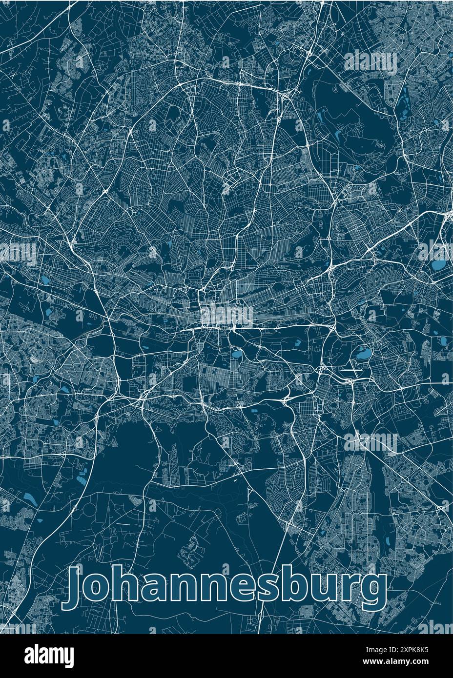 Johannesburg, South Africa artistic blueprint map poster Stock Vector ...