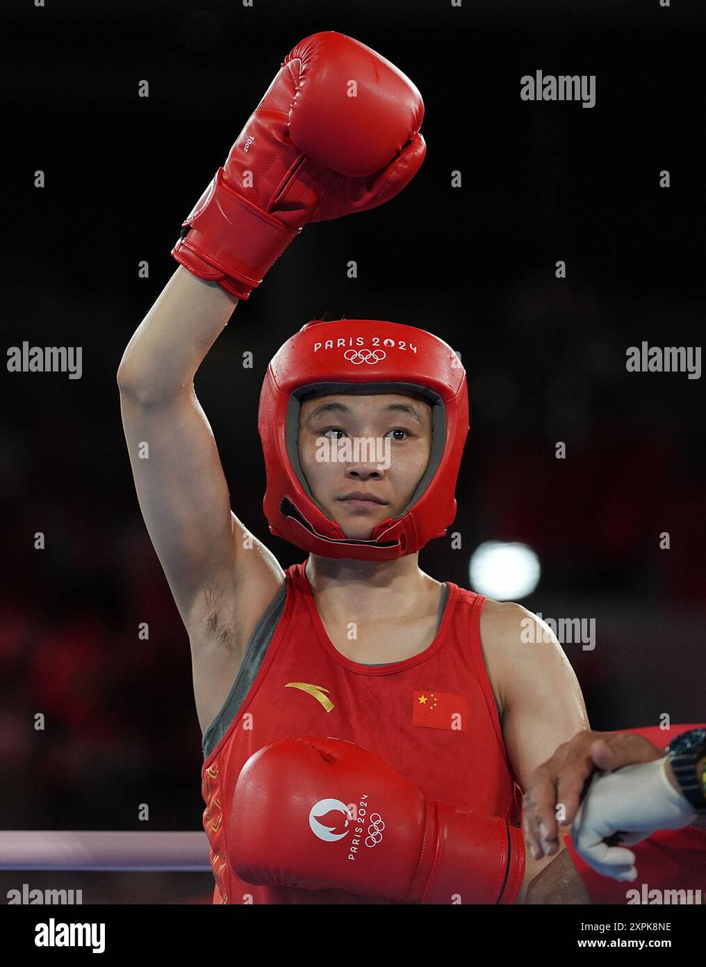 Paris, France. 6th Aug, 2024. Yang Wenlu of China reacts while ...