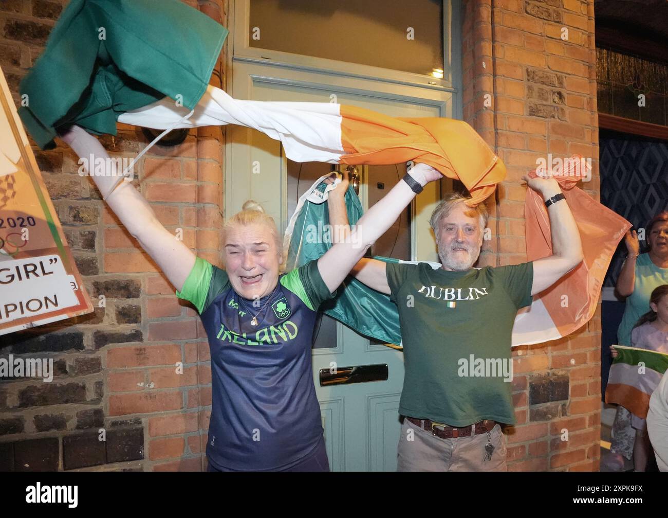 Kellie Harrington's parents Yvonne and Christy Harrington celebrate in ...
