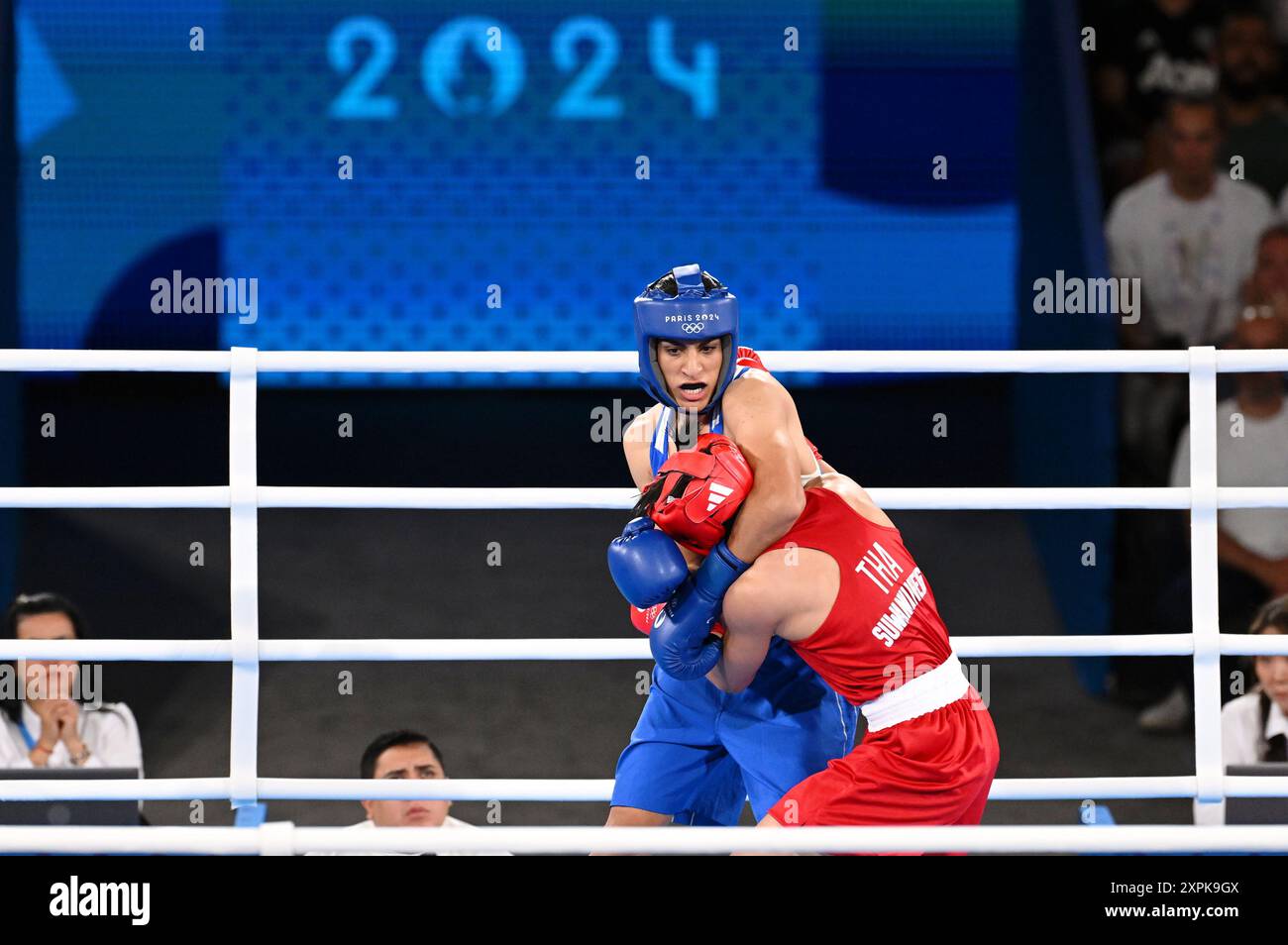 Paris, France. 06th Aug, 2024. Algerian boxer Imane Khelif and Thai ...