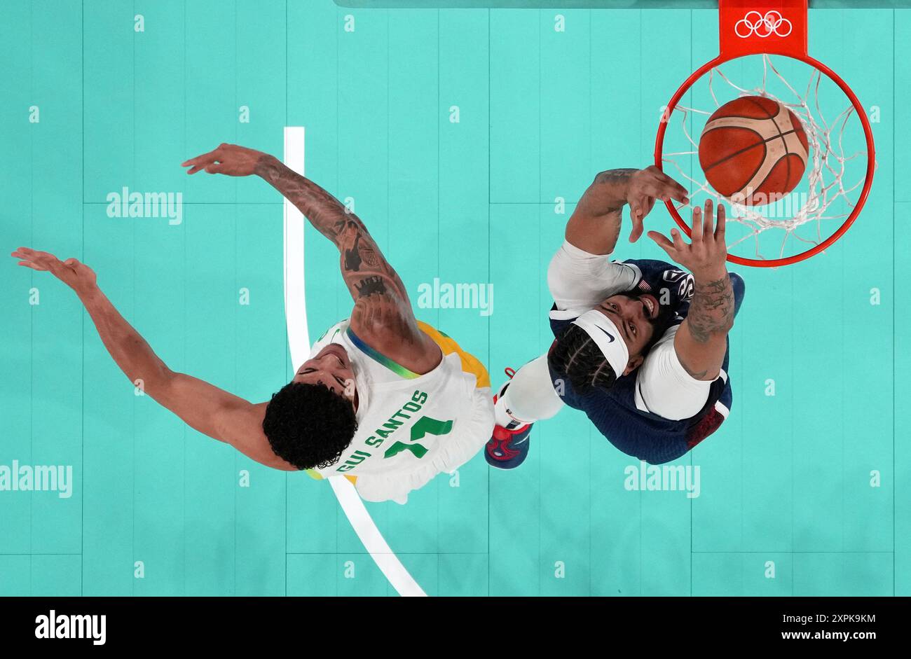 United States' Anthony Davis scores a basket during a men's ...
