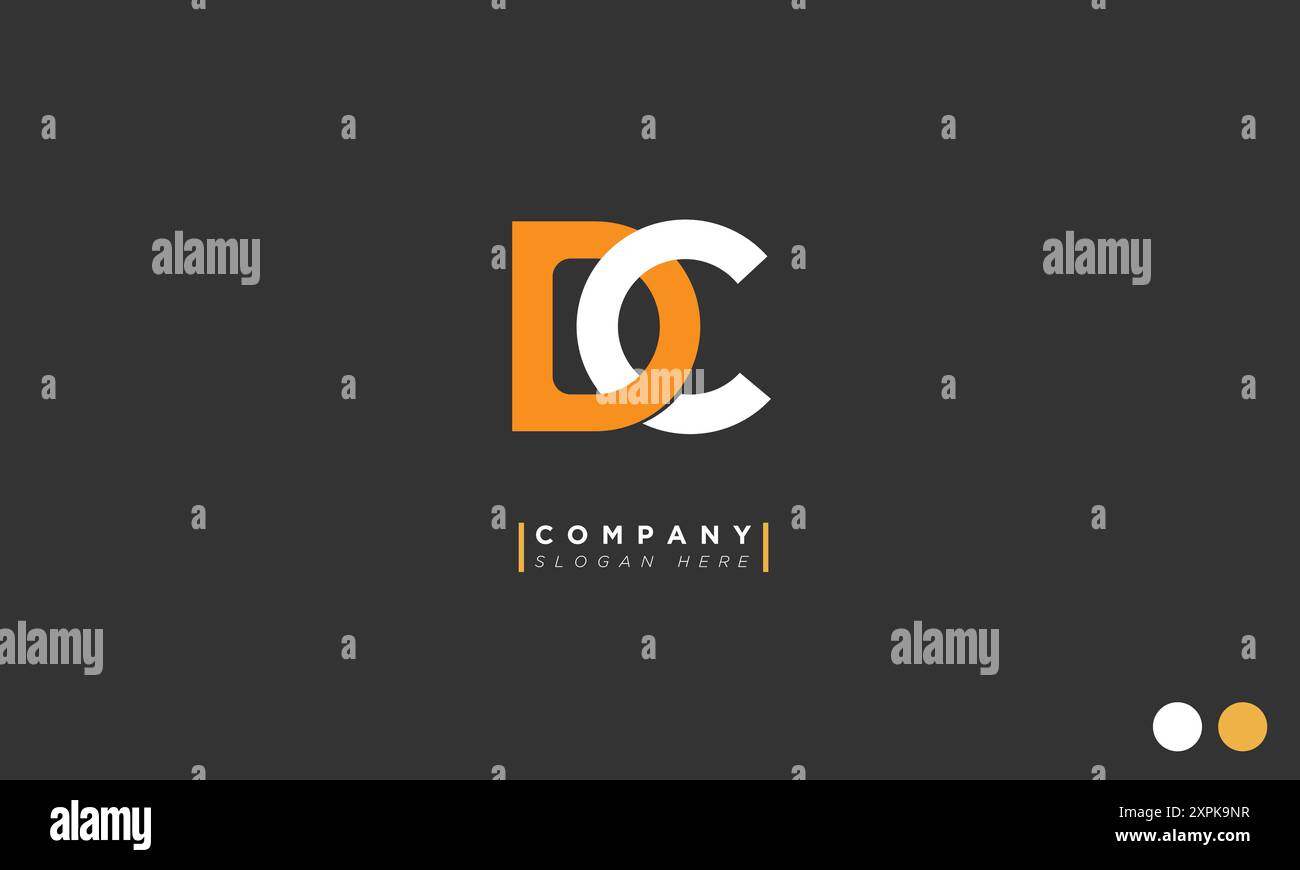 Logo initials letters dc vector vectors hi-res stock photography and ...