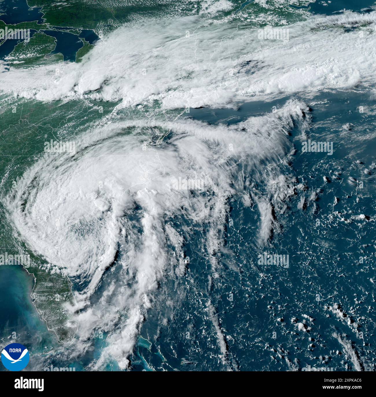 East Coast, USA. 6th Aug, 2024. The storm is moving northeast over ...