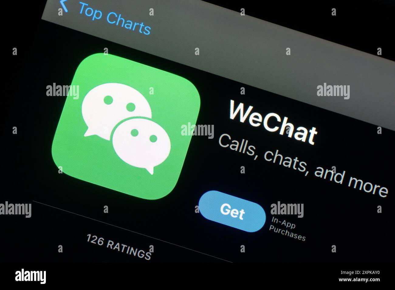 OSTRAVA, CZECHIA - JULY 27, 2024: WeChat mobile app icon in app store ...