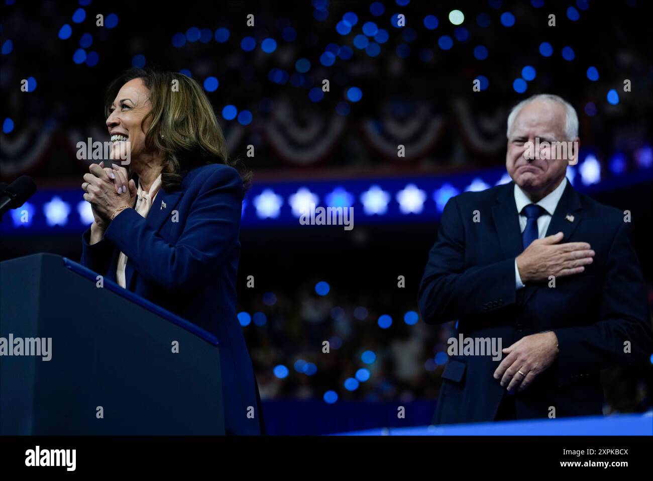 Democratic presidential nominee Vice President Kamala Harris and her ...