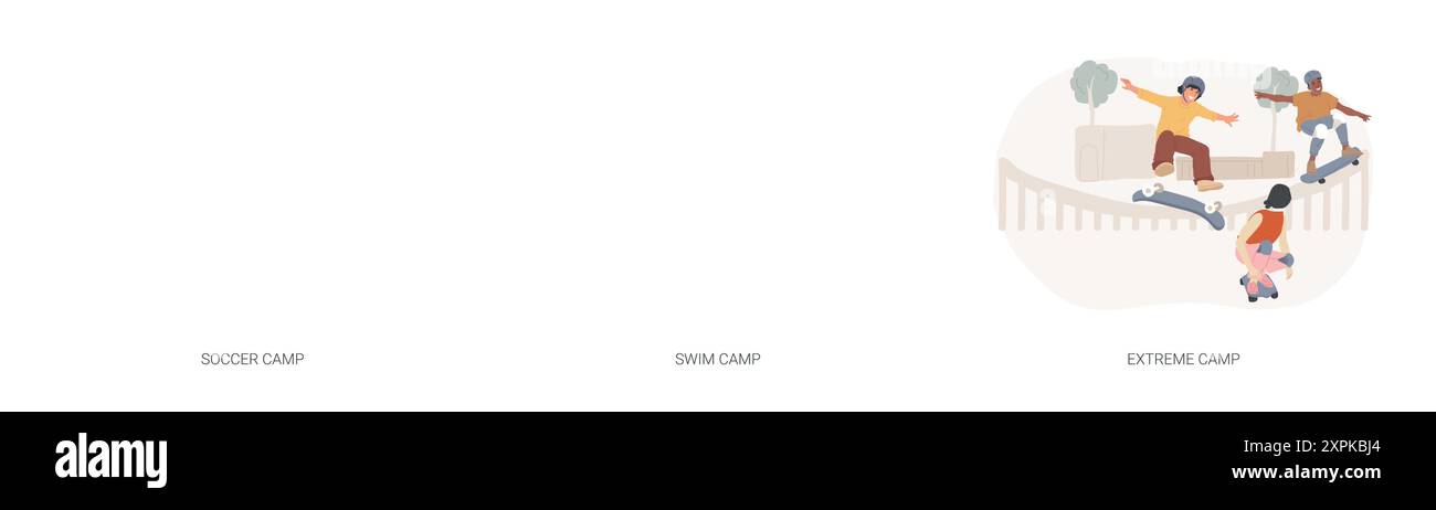 Youth sport program isolated concept vector illustration set Stock ...