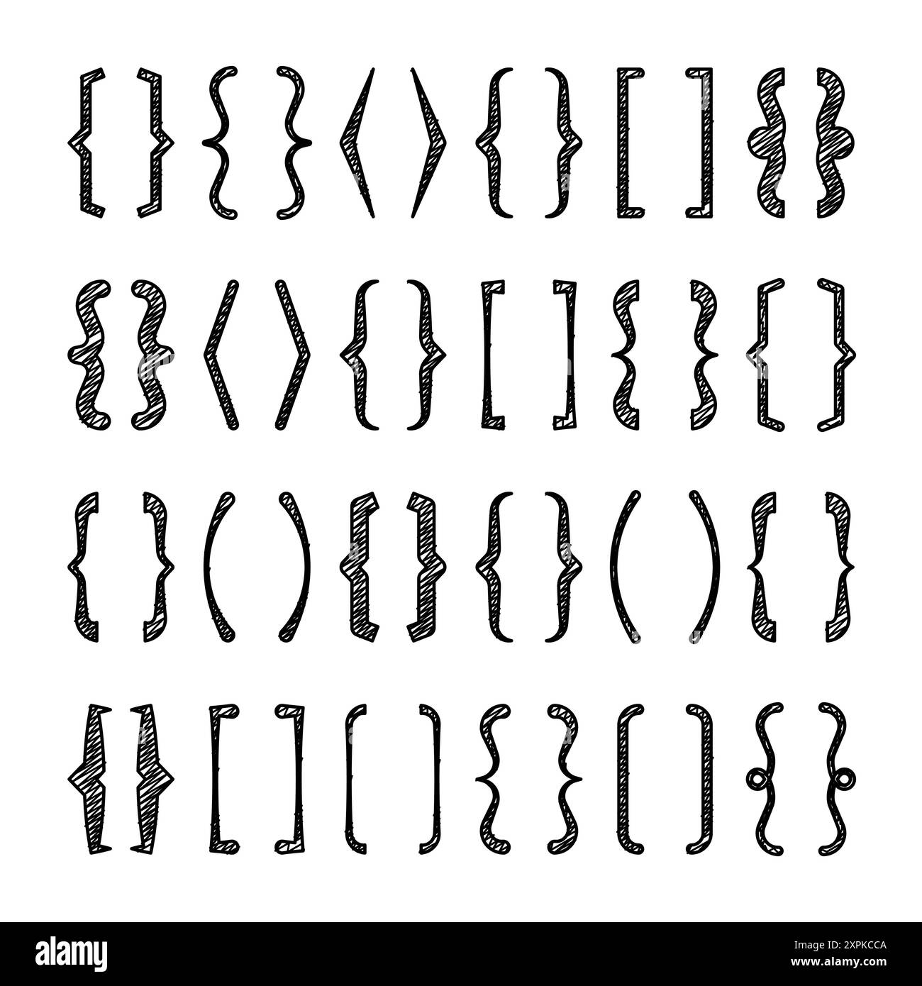 Shaded text brackets, black quotation box. Curly, square and corner ...