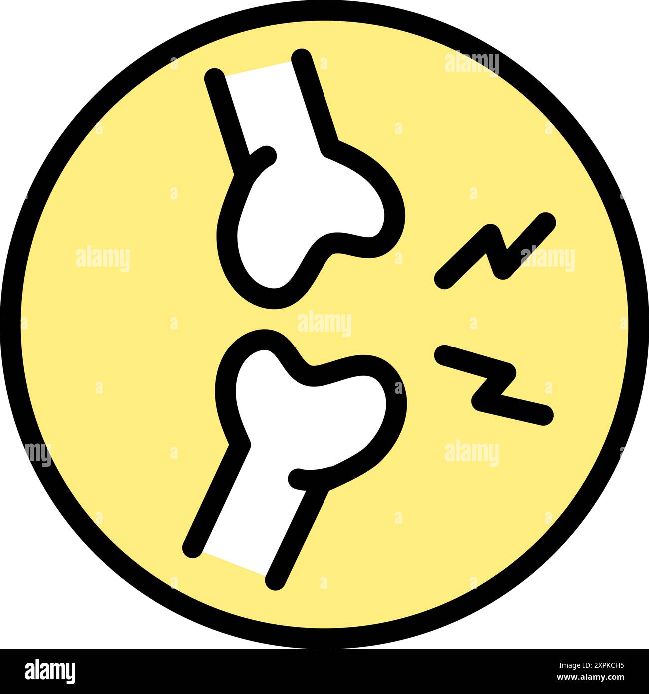 Joint pain color icon. Injury, sprain. Joint damage, arthritis or ...