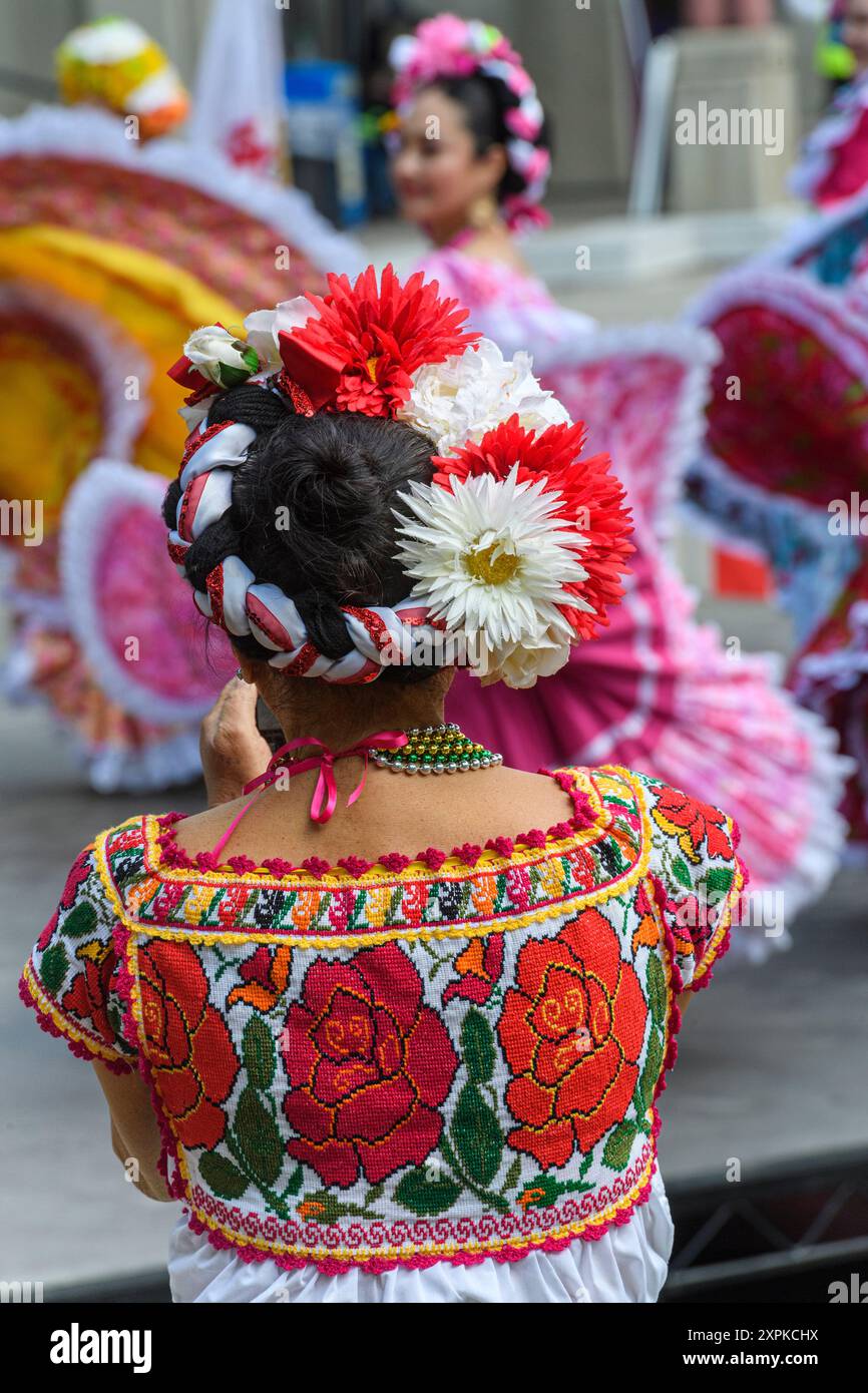 Mexican Canadian woman wearing traditional costume at the Calgary ...