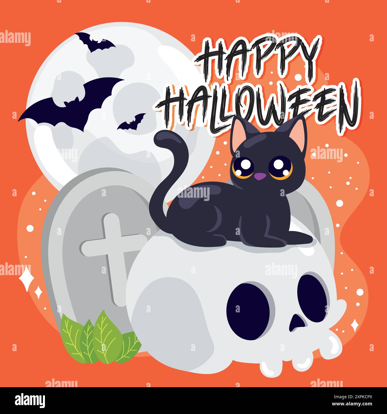 Halloween celebration cute cat bat Stock Vector Images - Alamy