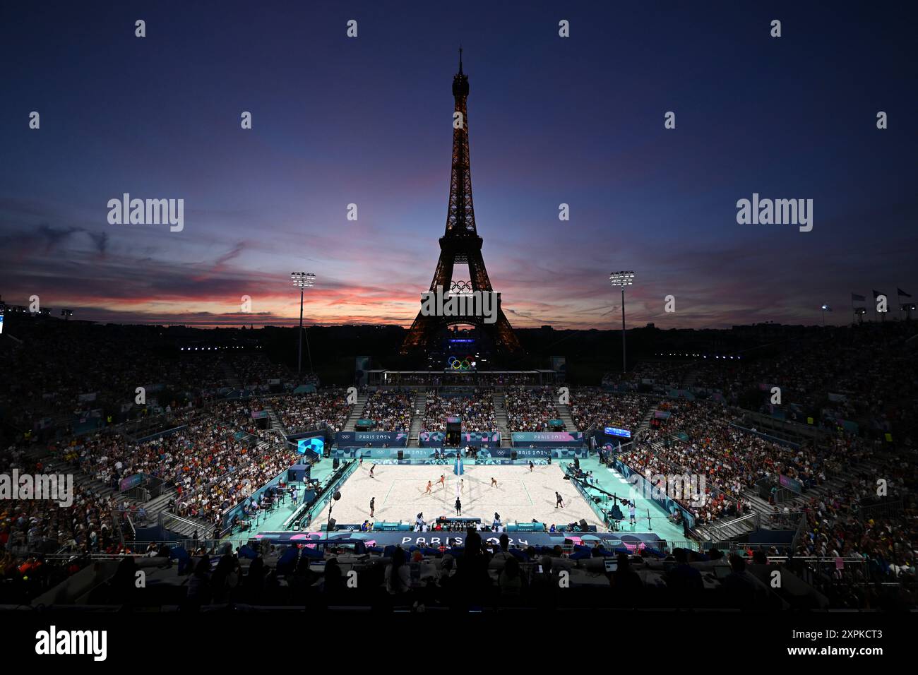 Paris, France. 06th Aug, 2024. The Eiffel Tower can be seen as ...