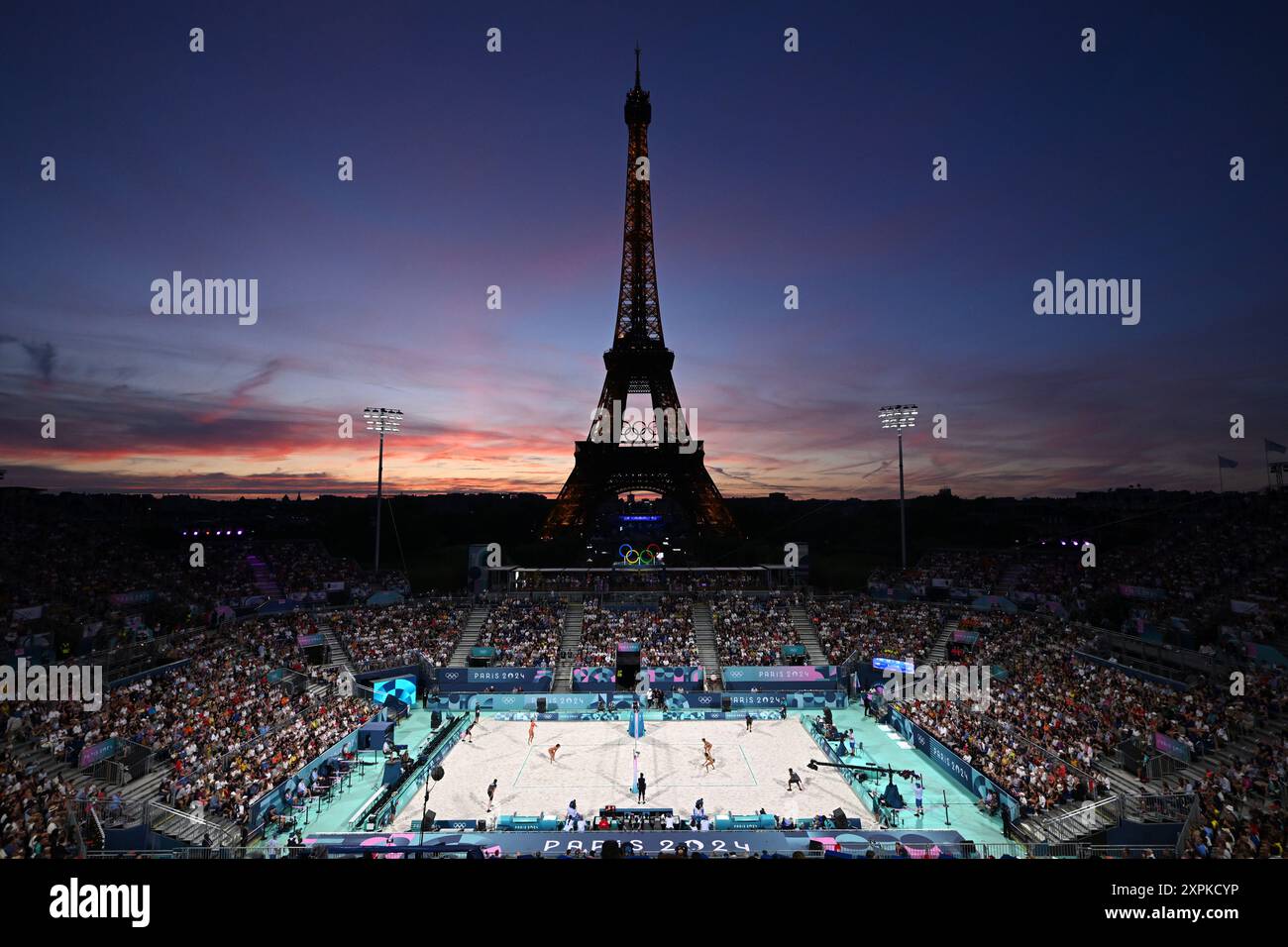 Paris, France. 06th Aug, 2024. The Eiffel Tower can be seen as ...