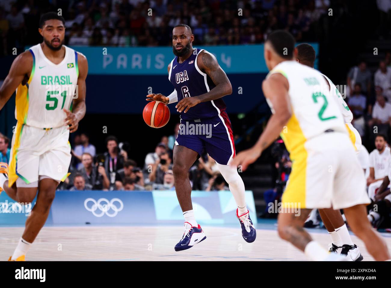Paris, France, 6 August, 2024. Lebron James (6) of Team United States ...