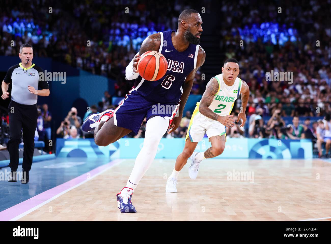 Paris, France, 6 August, 2024. Lebron James (6) of Team United States ...