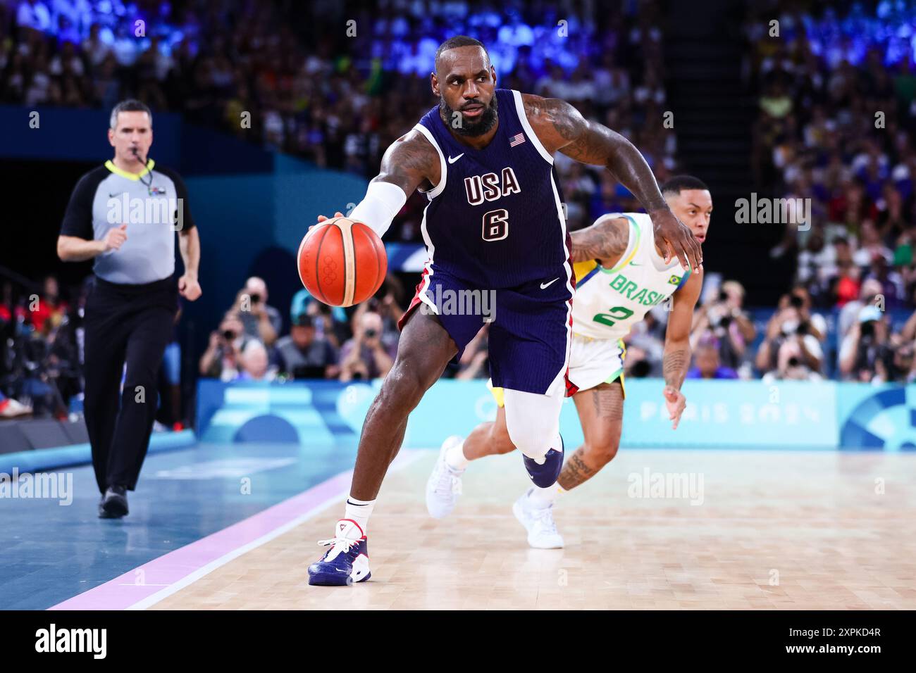 Paris, France, 6 August, 2024. Lebron James (6) of Team United States ...