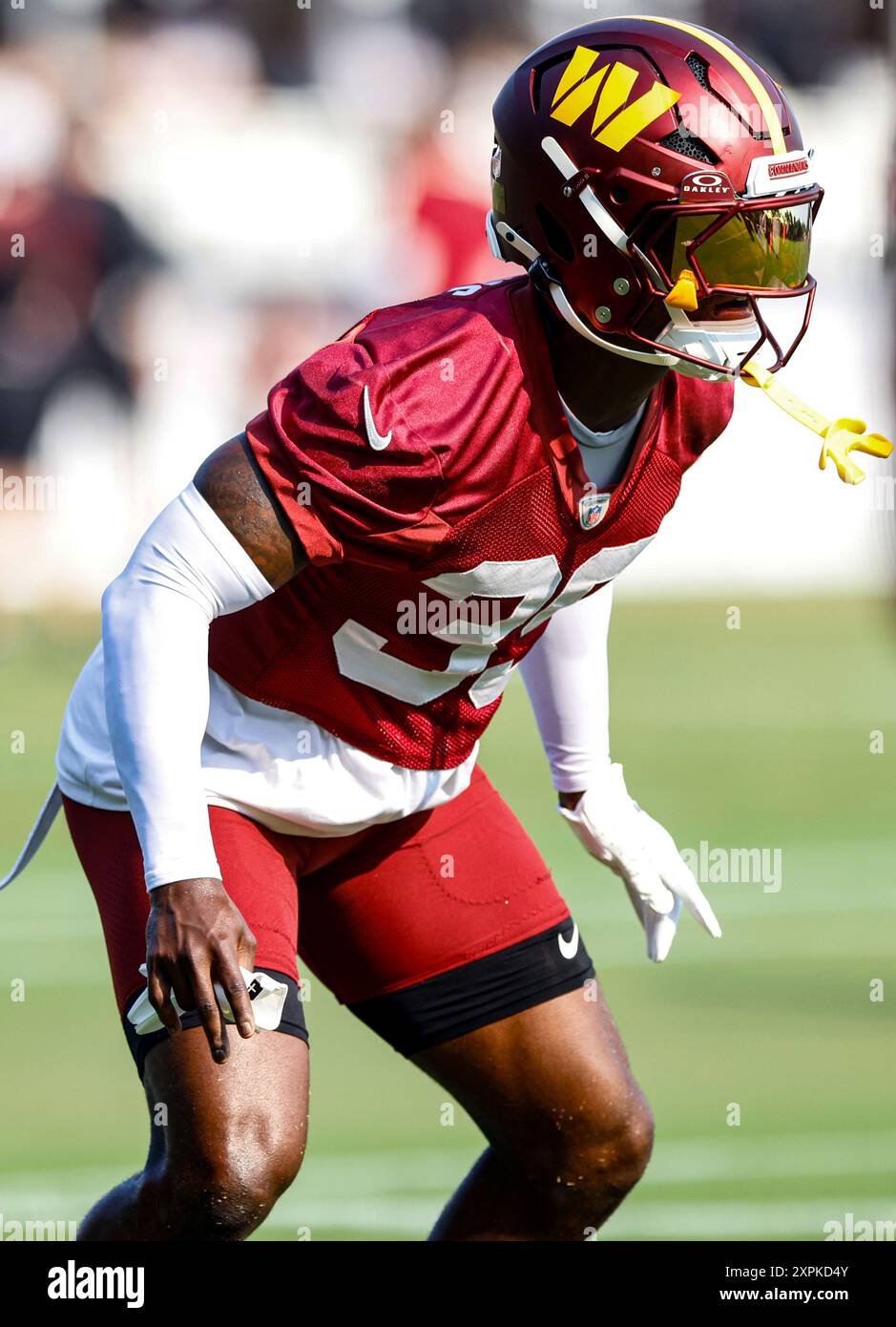 Washington Commanders safety Jeremy Reaves (39) performing drills ...