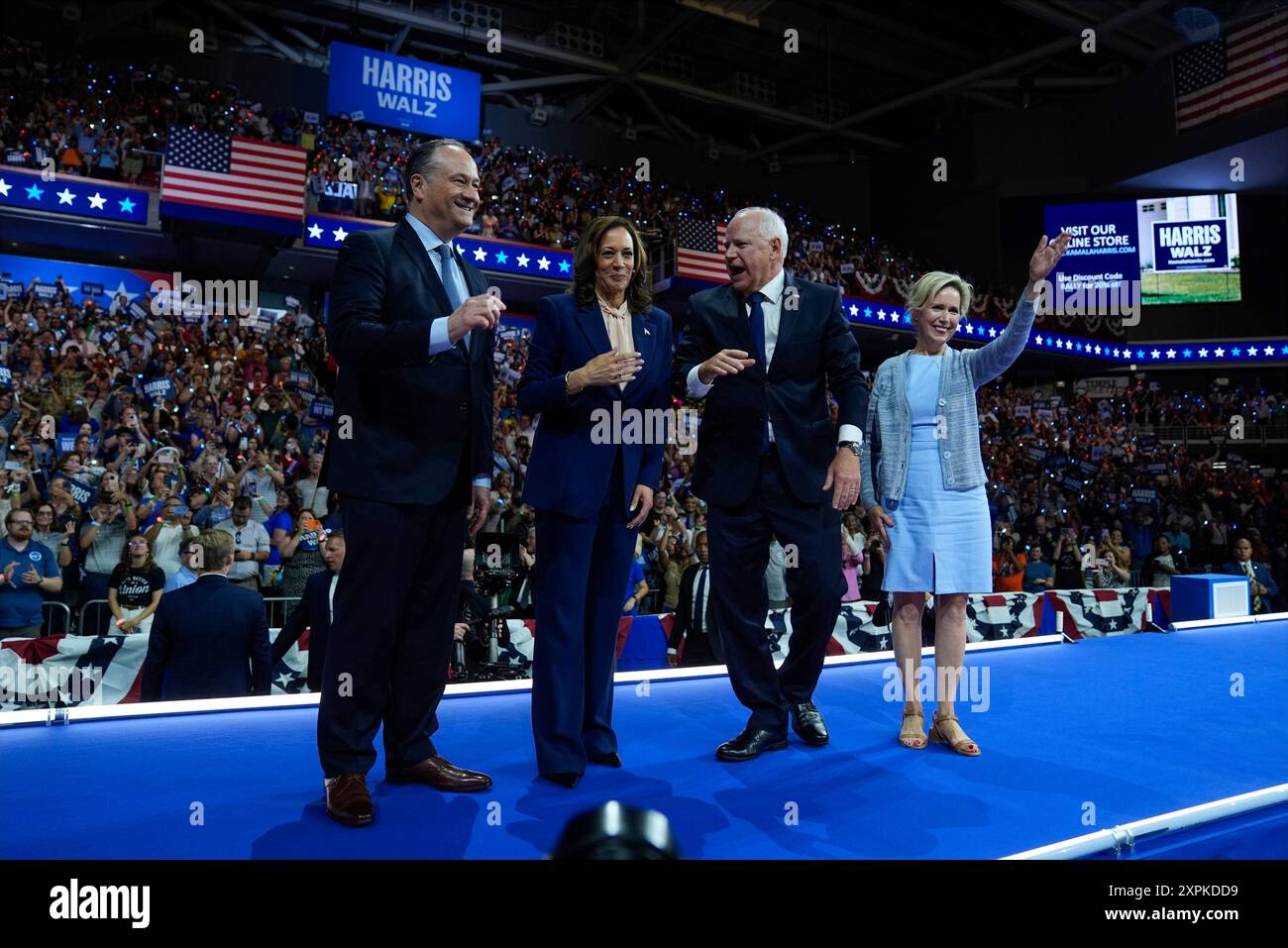 Democratic presidential nominee Vice President Kamala Harris and second ...