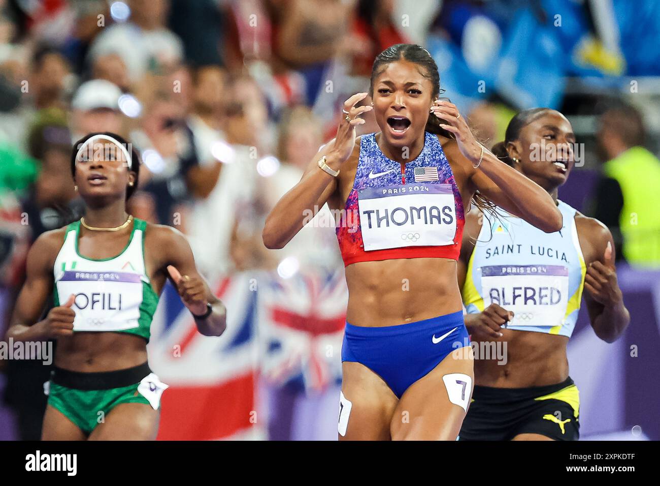 FRA, Olympische Spiele Paris 2024, 06.08.2024, Damen 200m Finale Gold Fuer Olympiasiegerin ...