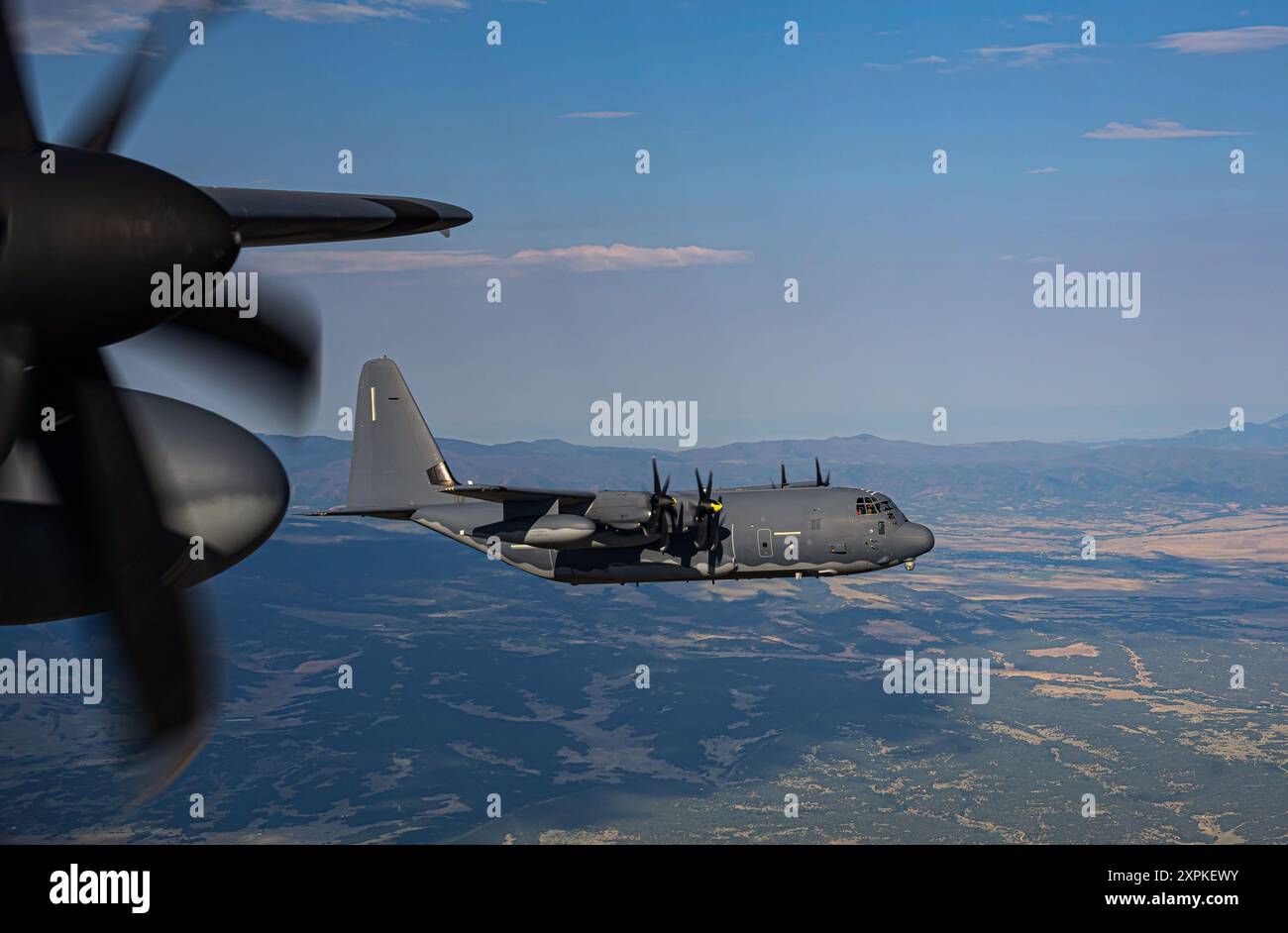 Two MC-130J Commando II aircraft, assigned to the 9th Special Operations Squadron, perform a ...