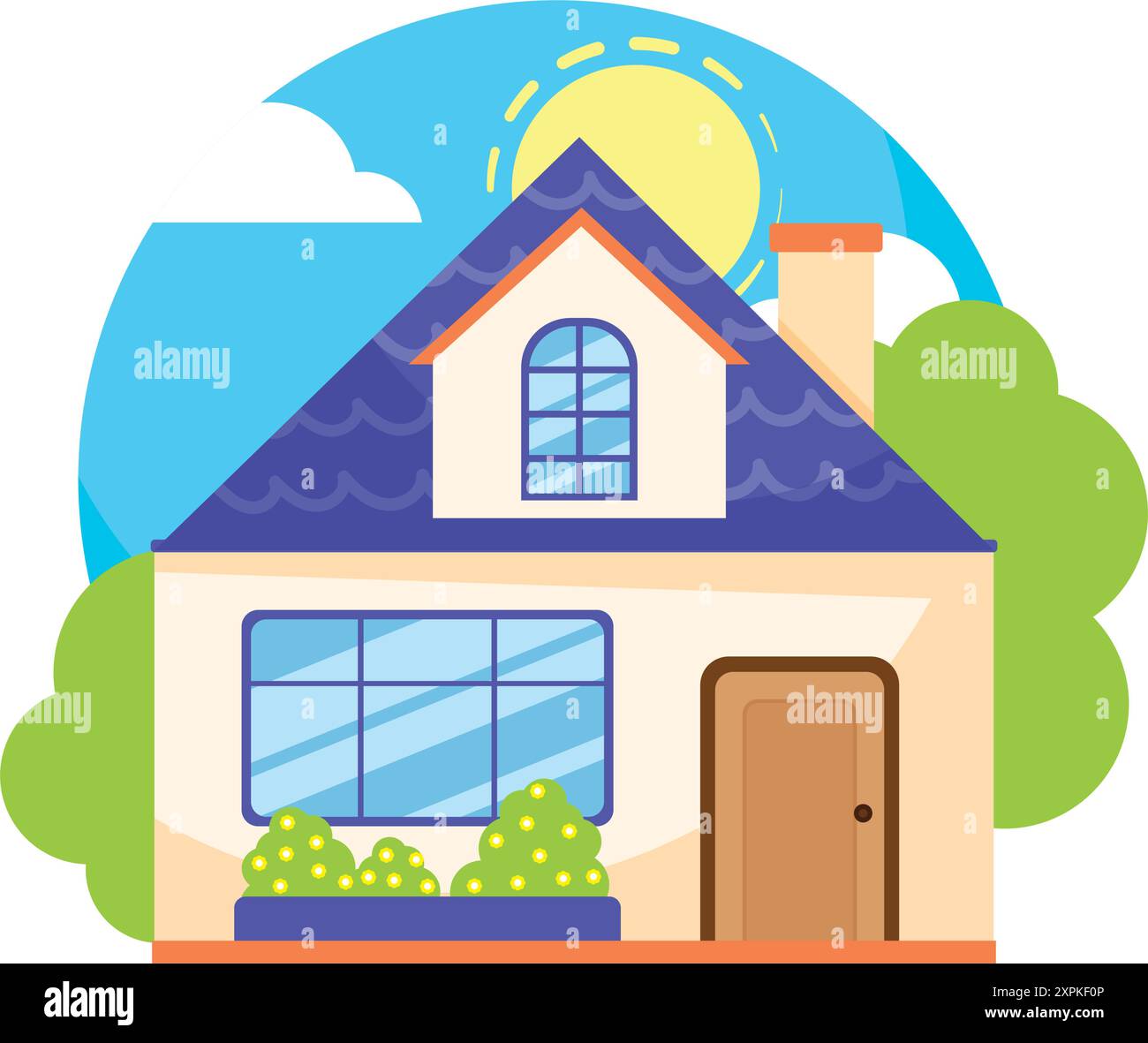 Modern family house Residential Vector Stock Vector Image & Art - Alamy