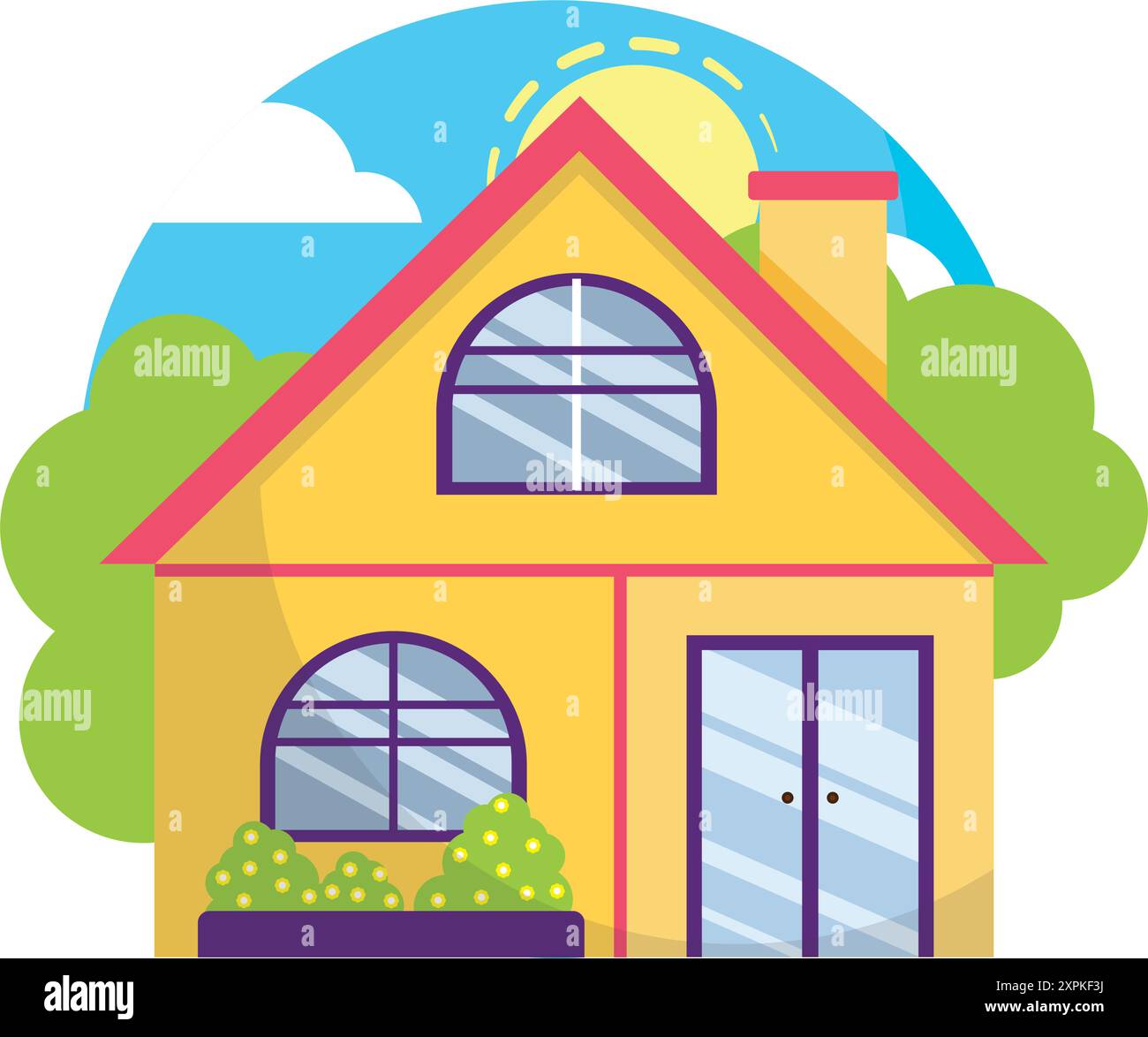 Modern family house Residential Vector Stock Vector Image & Art - Alamy