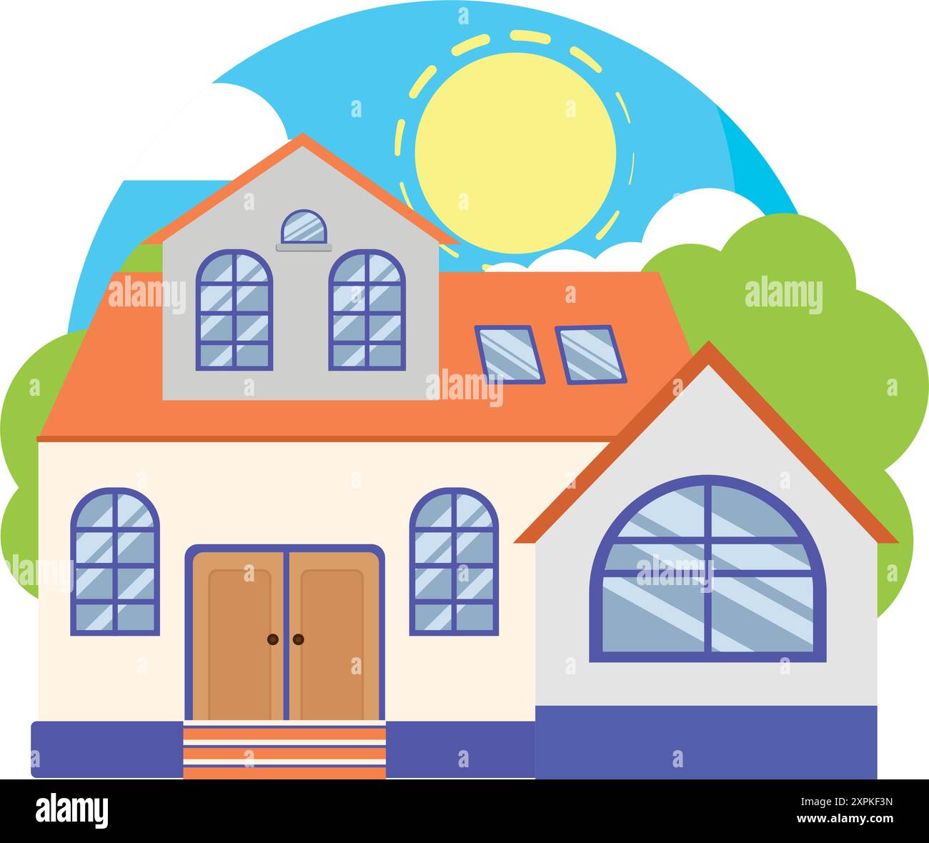 Modern family house Residential Vector Stock Vector Image & Art - Alamy