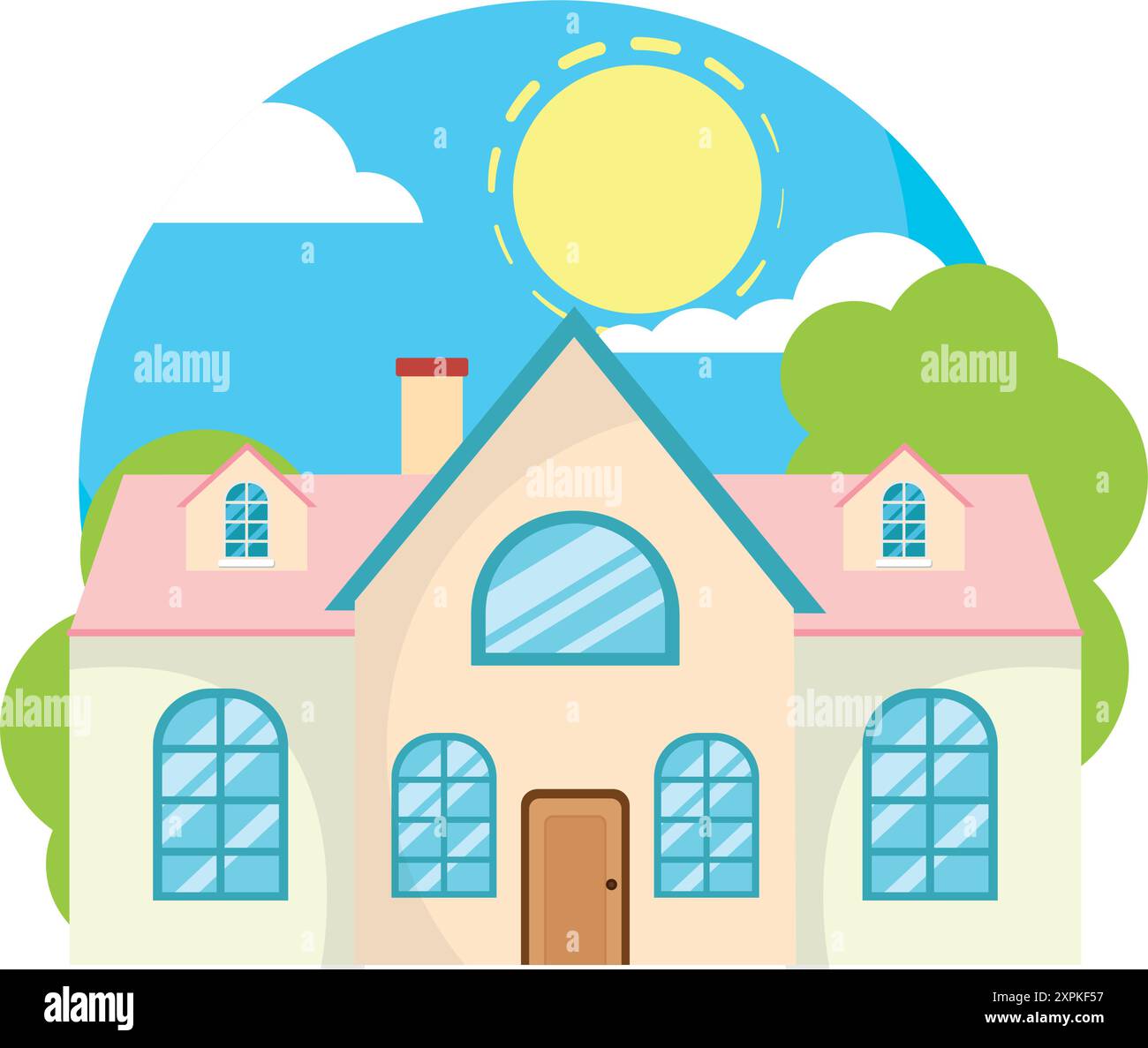 Modern family house Residential Vector Stock Vector Image & Art - Alamy