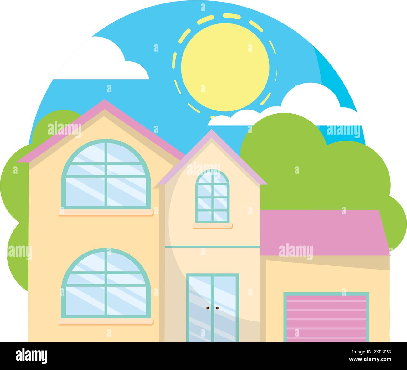 Modern family house Residential Vector Stock Vector Image & Art - Alamy