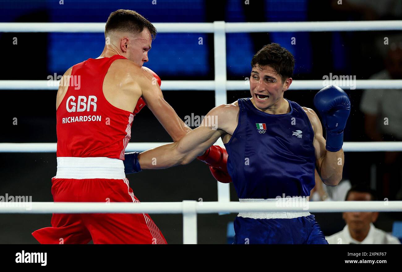 Paris, France. 6th Aug, 2024. Marco Alonso Verde Alvarez (in blue) of ...