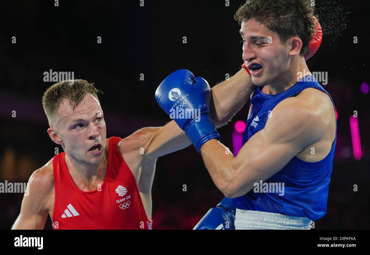 Paris, France. 6th Aug, 2024. Marco Alonso Verde Alvarez (in blue) of ...