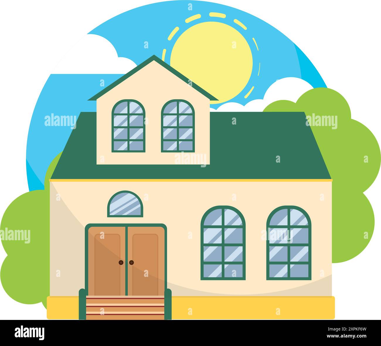 Modern family house Residential Vector Stock Vector Image & Art - Alamy