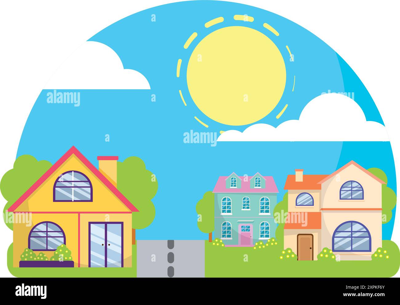Modern family house Residential Vector Stock Vector Image & Art - Alamy