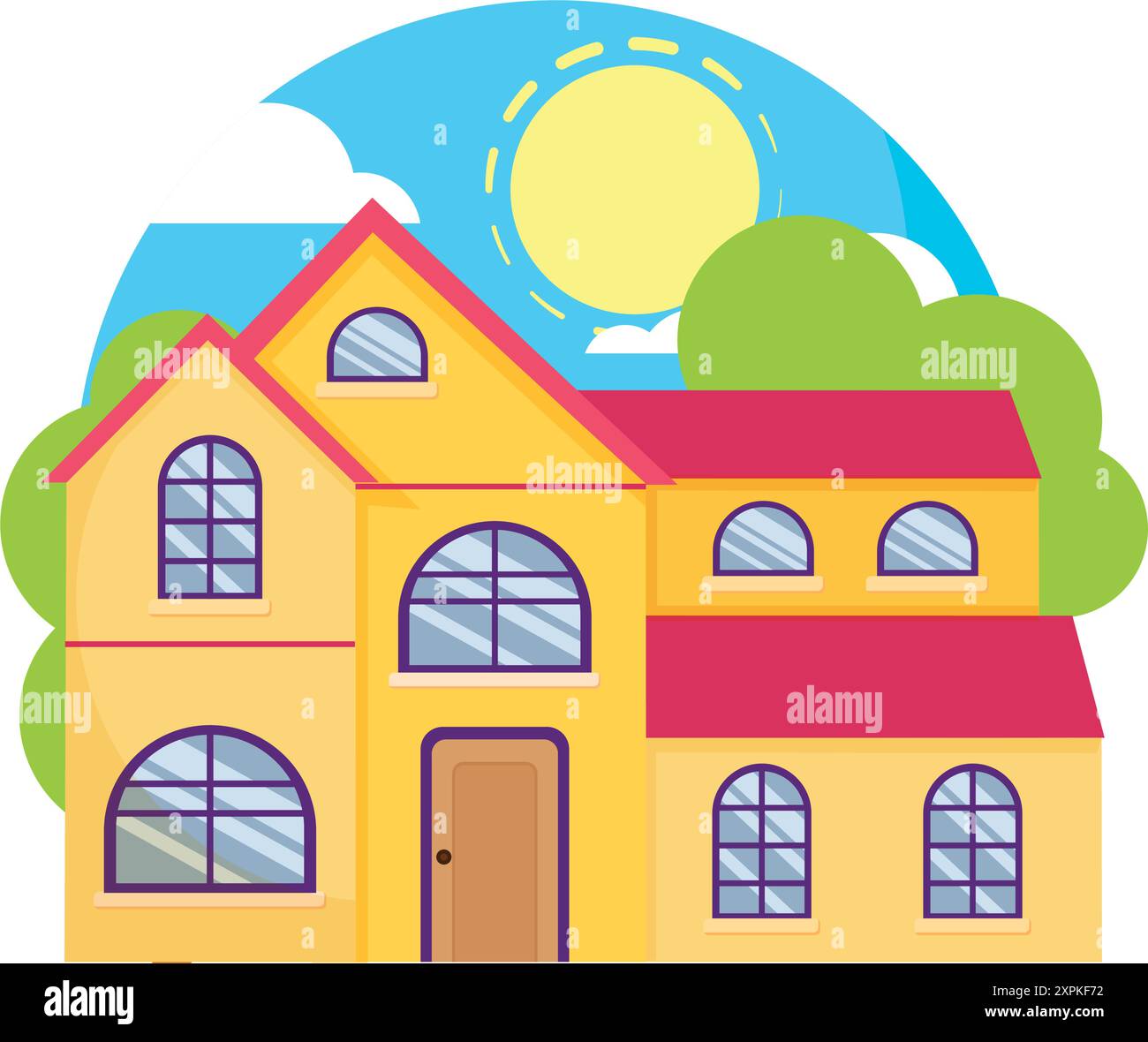 Modern family house Residential Vector Stock Vector Image & Art - Alamy
